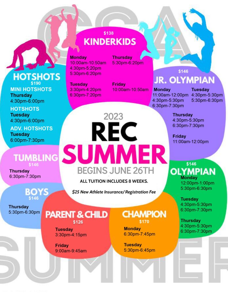 Summer Rec Schedule - Gymnastic Sports Academy - Lancaster, NY